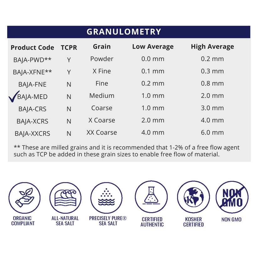Baja Medium Grain Sea Salt - Bulk 50 lb Pallet